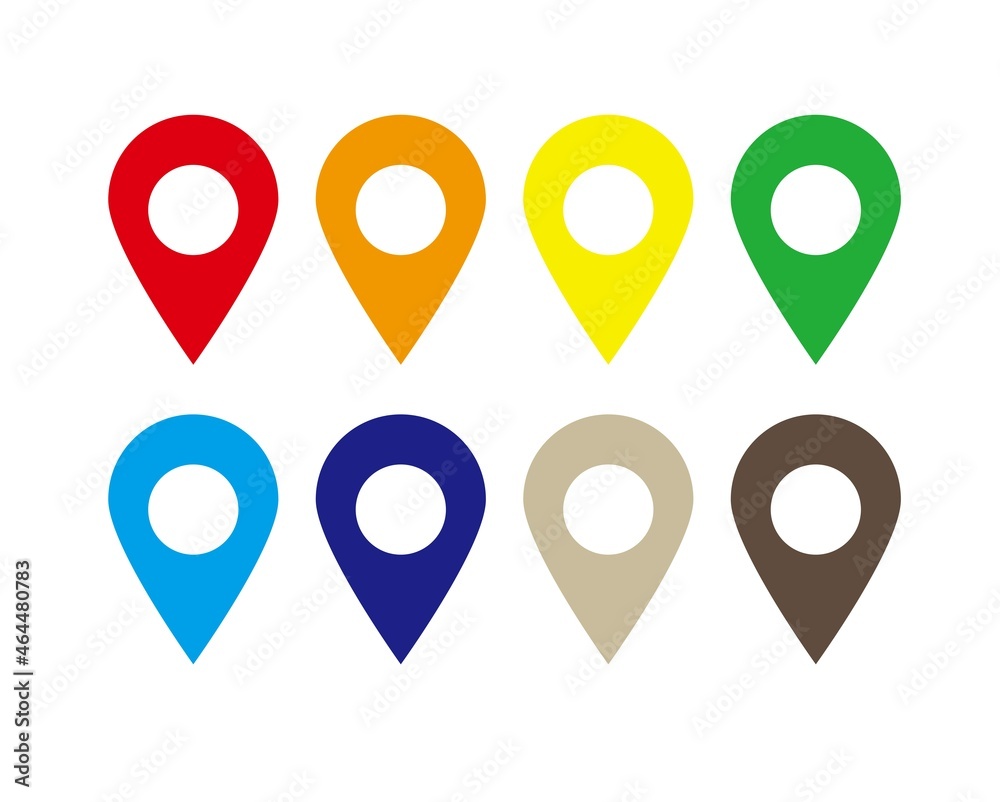 マップピン、現在地表示のベクターイラスト素材／ピン／位置情報／アイコン vector de Stock | Adobe Stock