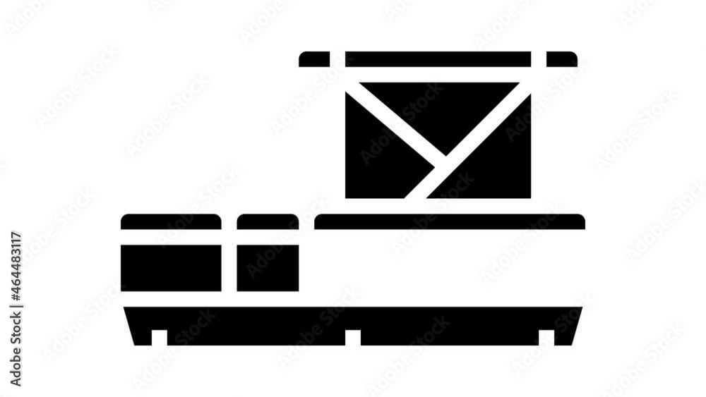 pontoon boat animated glyph icon. pontoon boat sign. isolated on white ...