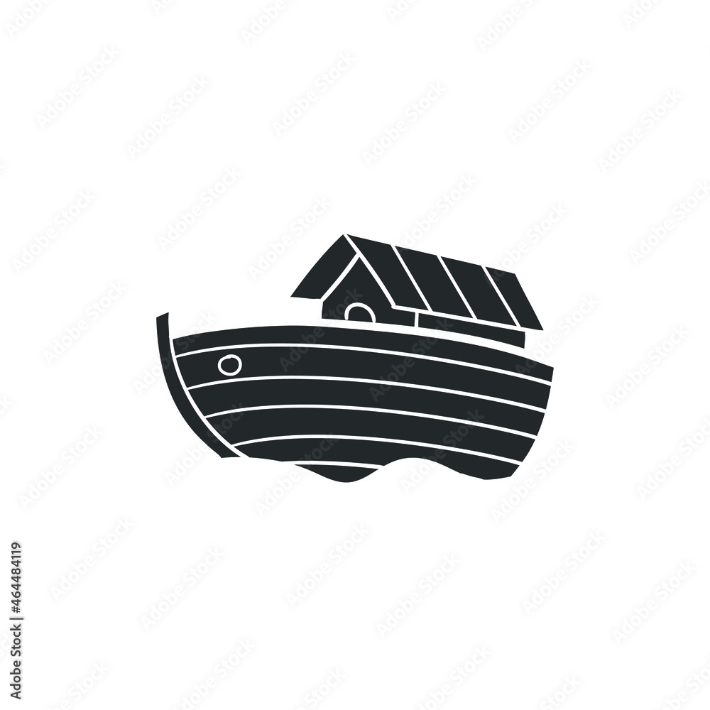 Noah's Ark Icon Silhouette Illustration. Biblical Ship Vector Graphic ...