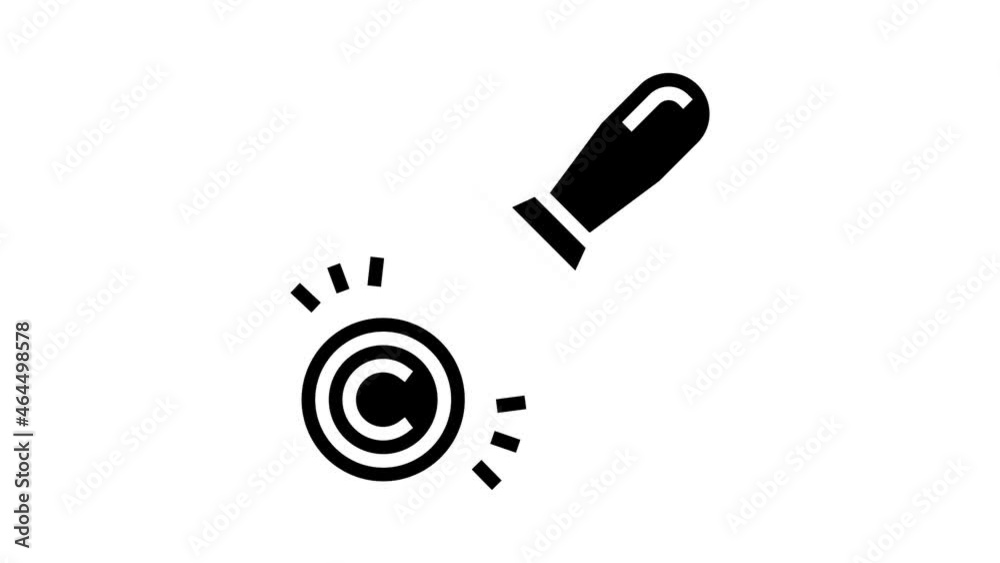 copyright symbol stamp animated glyph icon. copyright symbol stamp sign ...