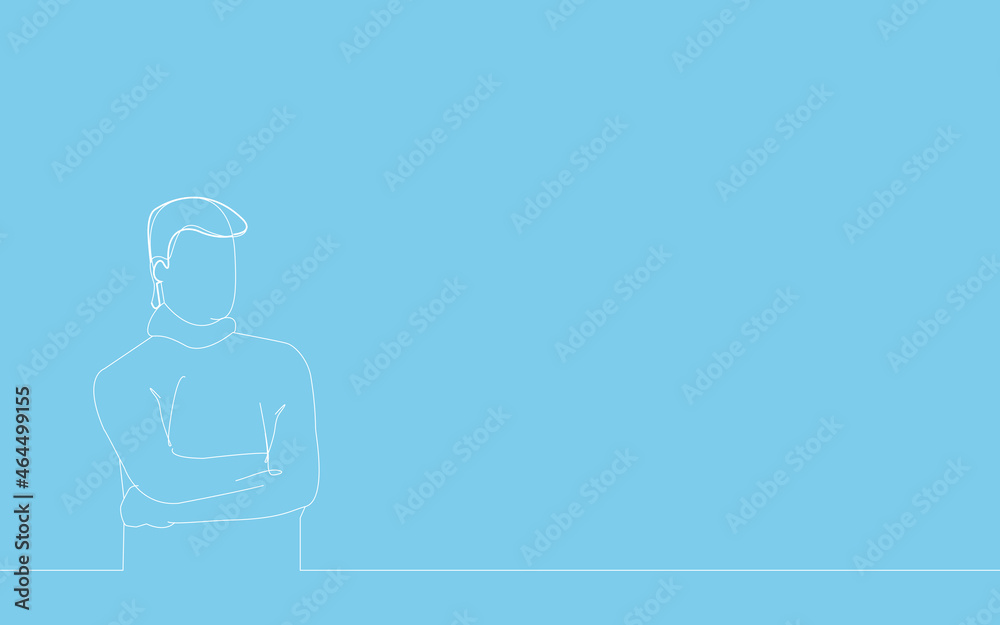 Man thinking isolated on blue background. Man thinking for web site ...