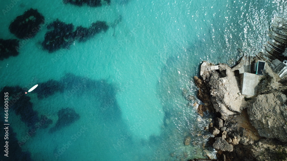 Cenital con dron mar Mediterráneo Ibiza foto de Stock | Adobe Stock