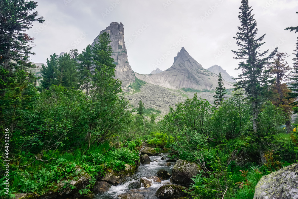 Parabola rock in Ergaki natural park Stock Photo | Adobe Stock