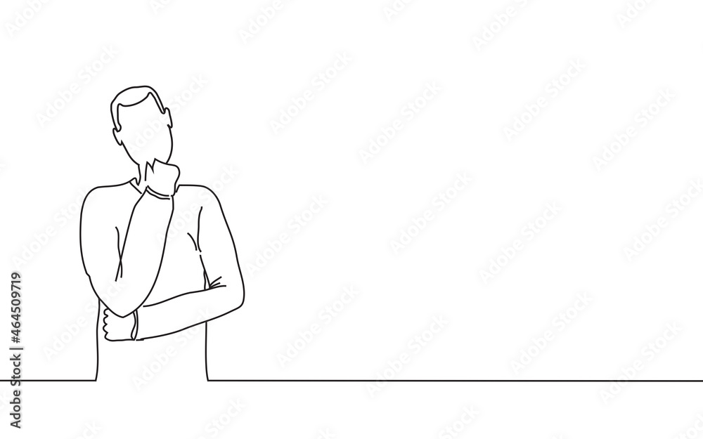 Man thinking isolated on white background. Man thinking for web site ...