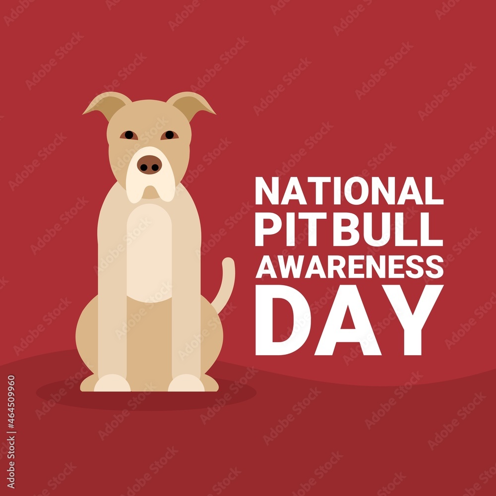 Vector illustration, flat style pitbull dog, as icon, banner or ...