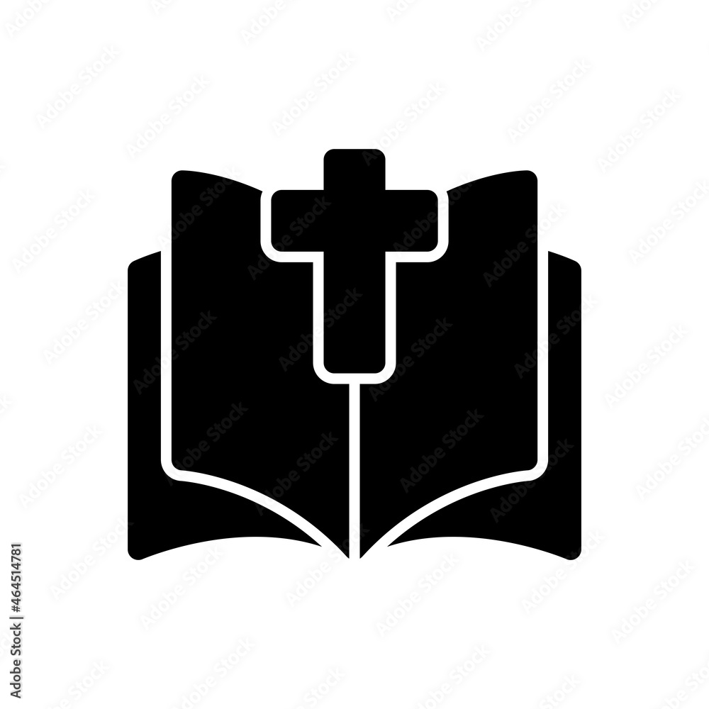 Christian bible icon vector, bible symbol in line style, book vector ...