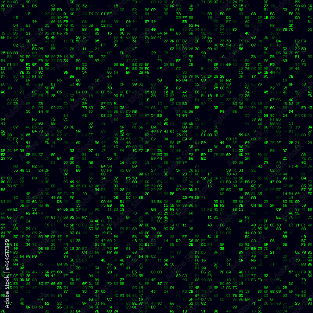 Technology Background. Green sparse hexademical pairs background. Big sized seamless pattern ...