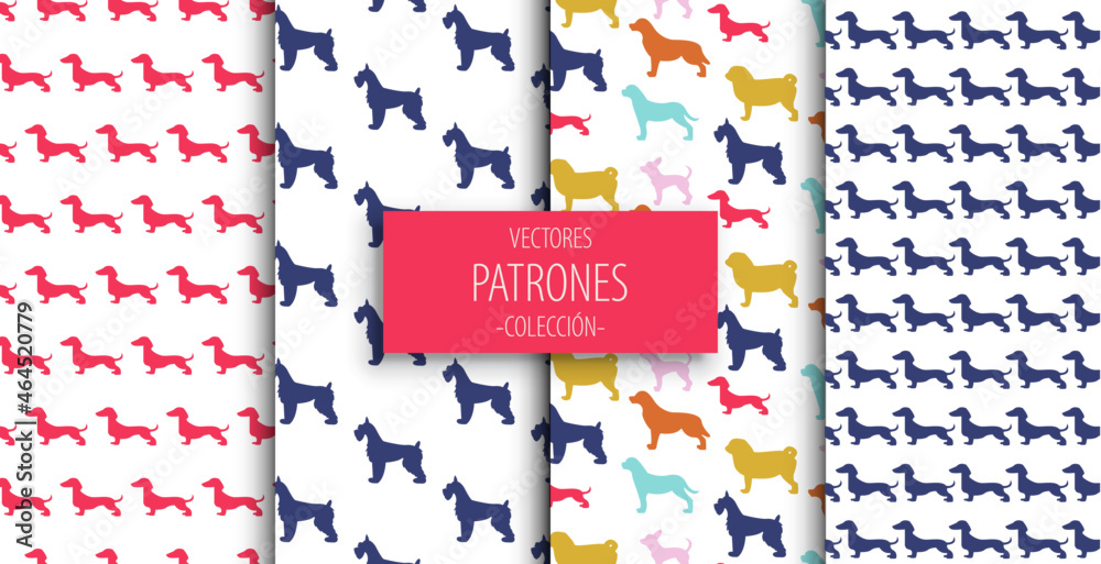 patrones de perros Stock Vector | Adobe Stock