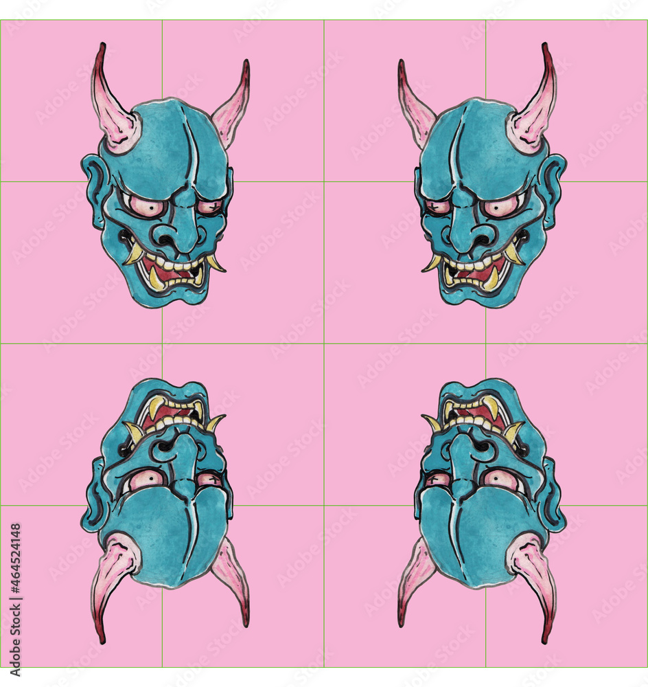 japanese hannya background Stock Illustration | Adobe Stock