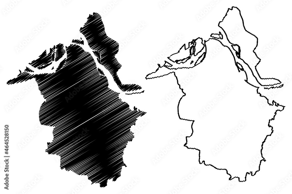 Munger district (Bihar State, division, Republic of India) map vector ...