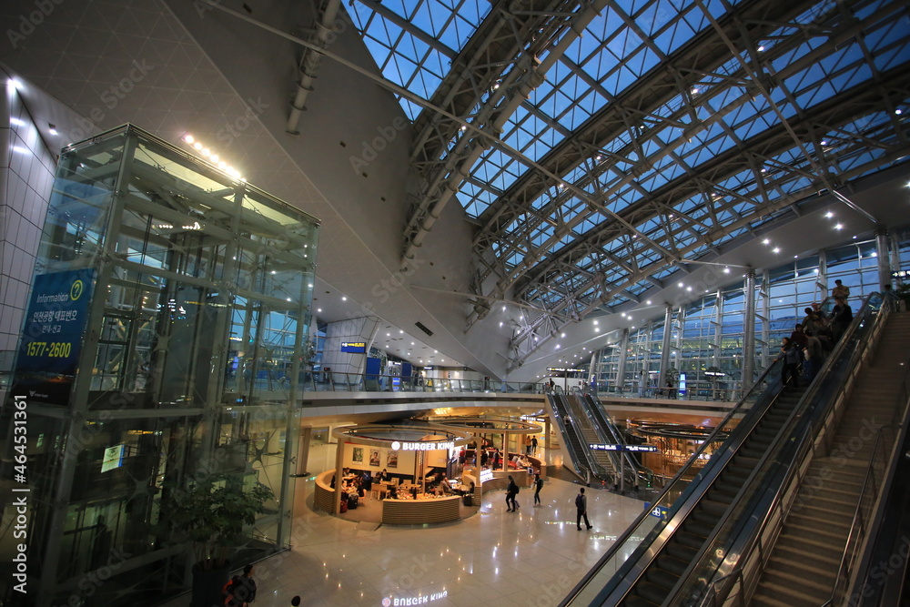 SEOUL, SOUTH KOREA OCT 22:the interior of incheon airport near Seoul on ...
