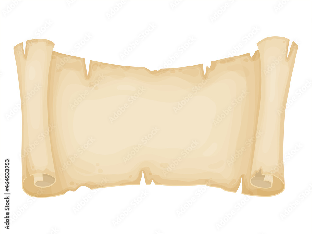 Parchment. Old paper scroll. Vintage letter, certificate, treasure map ...