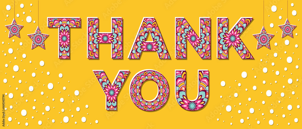Thank you background with colorful lettering Stock Vector | Adobe Stock