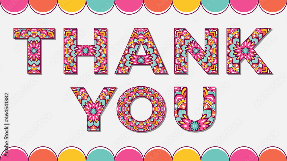 Thank you background with colorful lettering Stock Vector | Adobe Stock