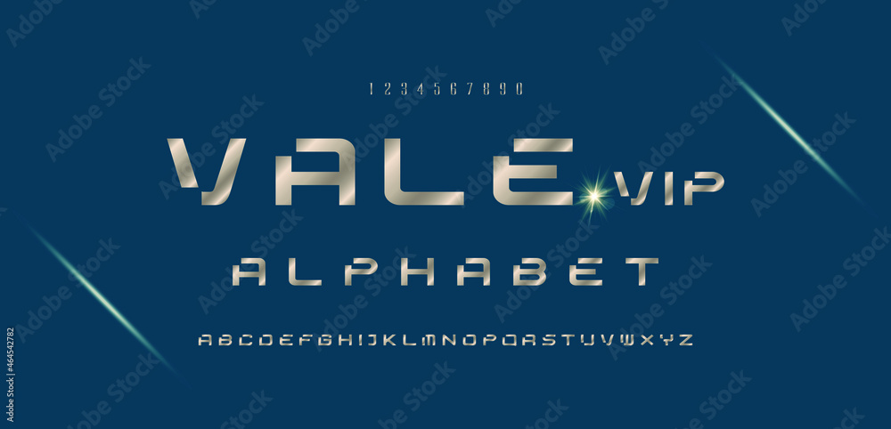 Gold font and alphabet vector, Golden typeface letter and number design ...