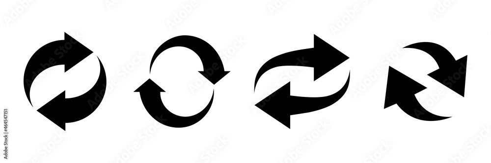Set of circle arrow icons. Recycling icon. Circular arrows. Refresh and reload arrow icon ...