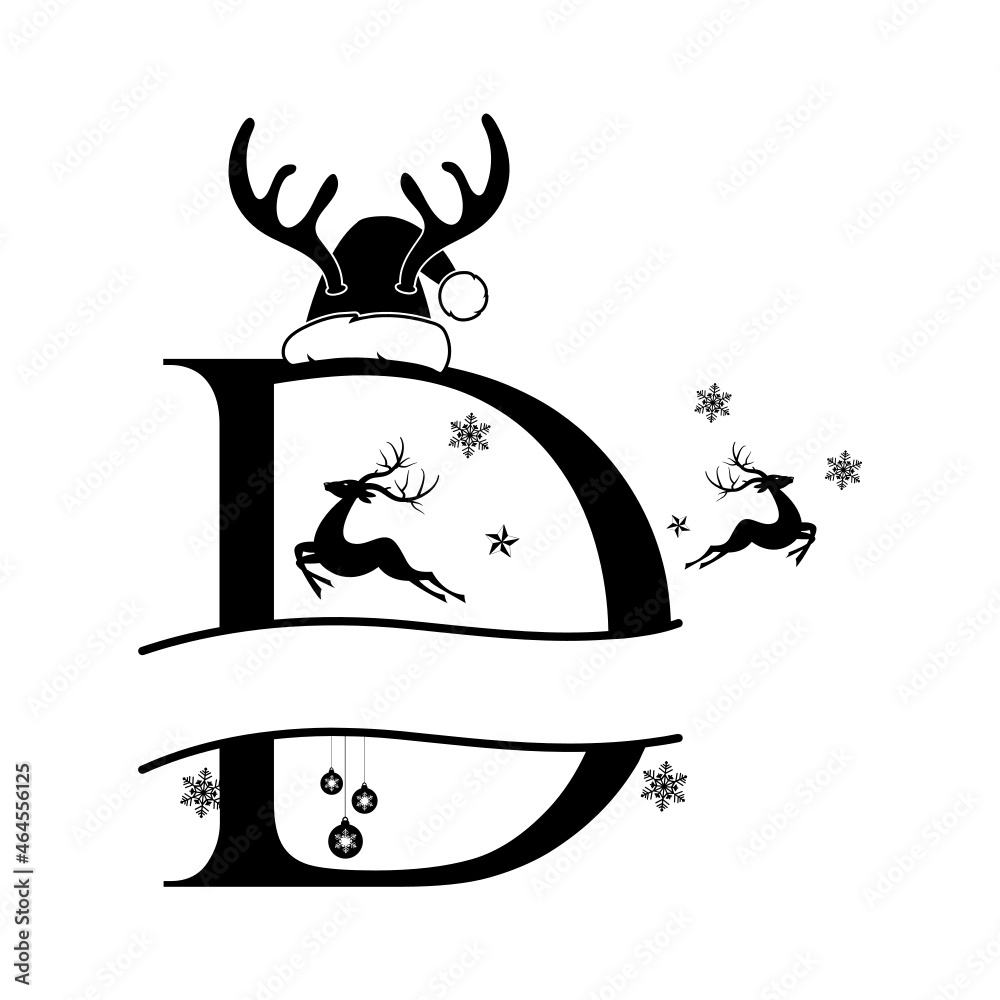d Christmas Monogram, Christmas Split Letters, Christmas Split Alphabet ...
