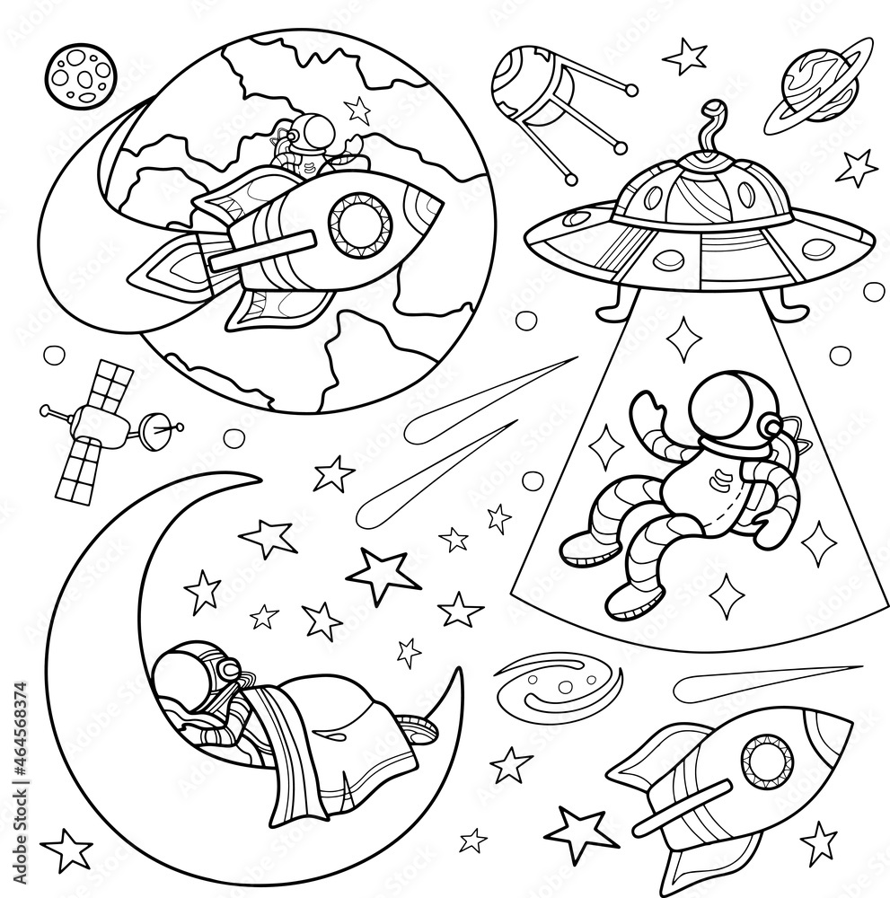 Vector. Cosmic set Stock Vector | Adobe Stock