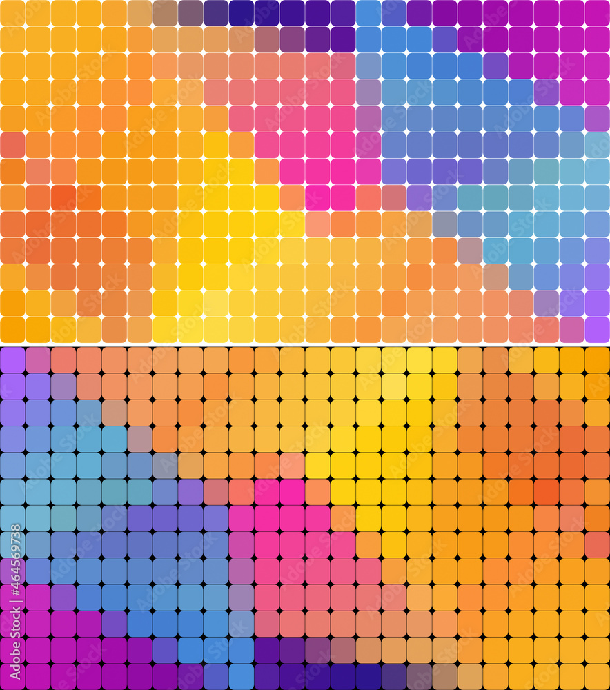 Abstract grid backgrounds of rounded brightly colored colorful squares ...
