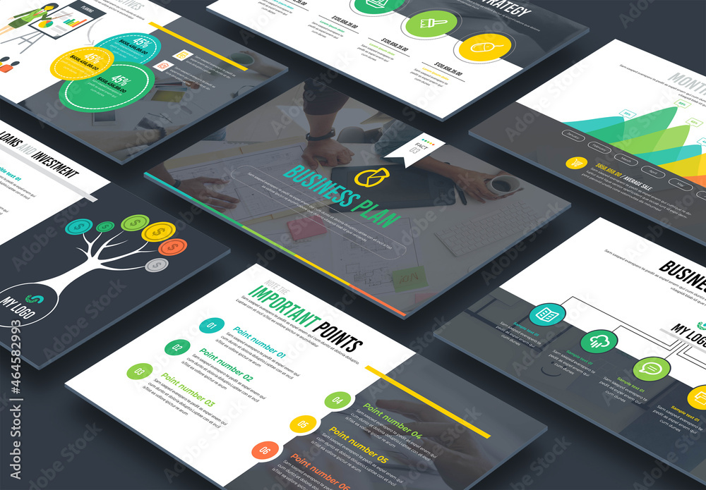 Business Plan Presentation Layout Stock Template | Adobe Stock
