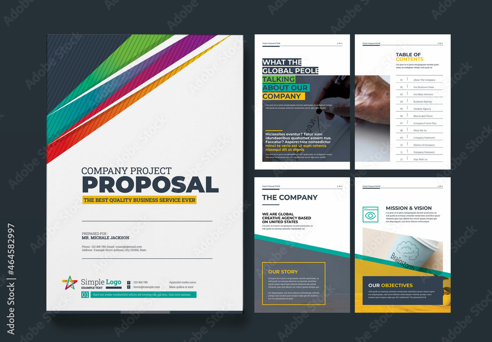 Minimal Proposal Layout Stock Template | Adobe Stock