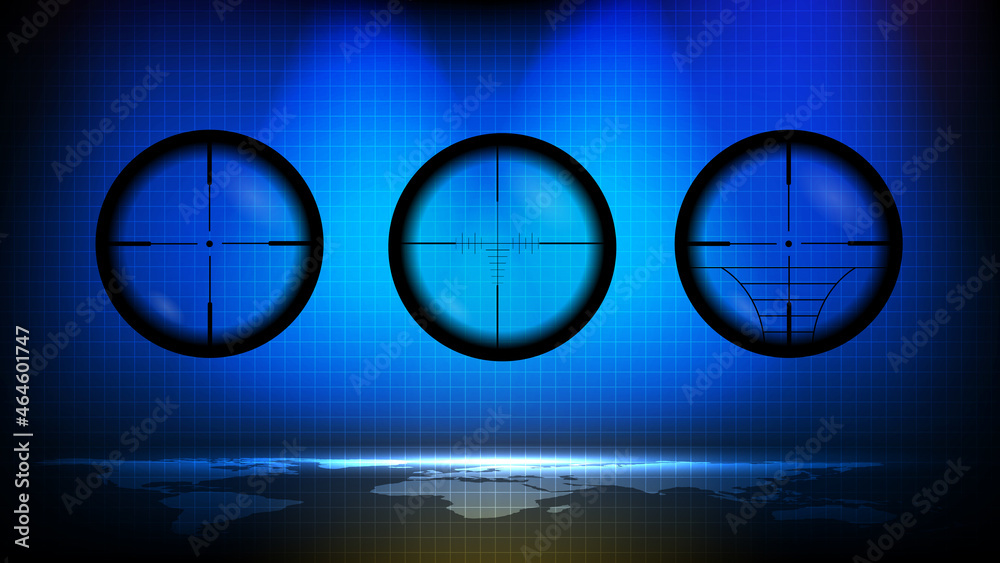 Vetor de abstract futuristic background of blue technology sniper sight ...