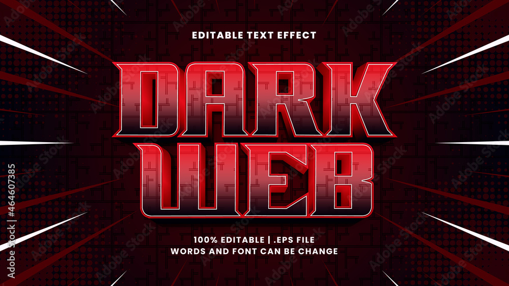 Dark web editable text effect in modern and technology text style Stock ...
