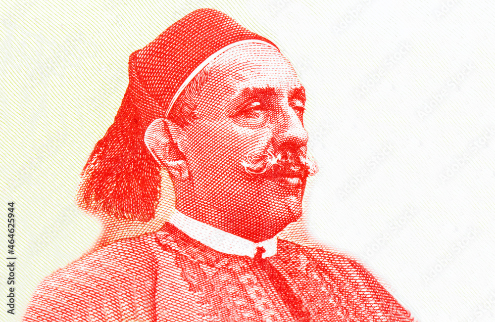 King Idris Rare, King of Libyan. Portrait from Libya 5 Piastres 1952 ...