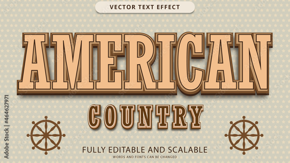 america country text effect editable eps file Stock Vector | Adobe Stock