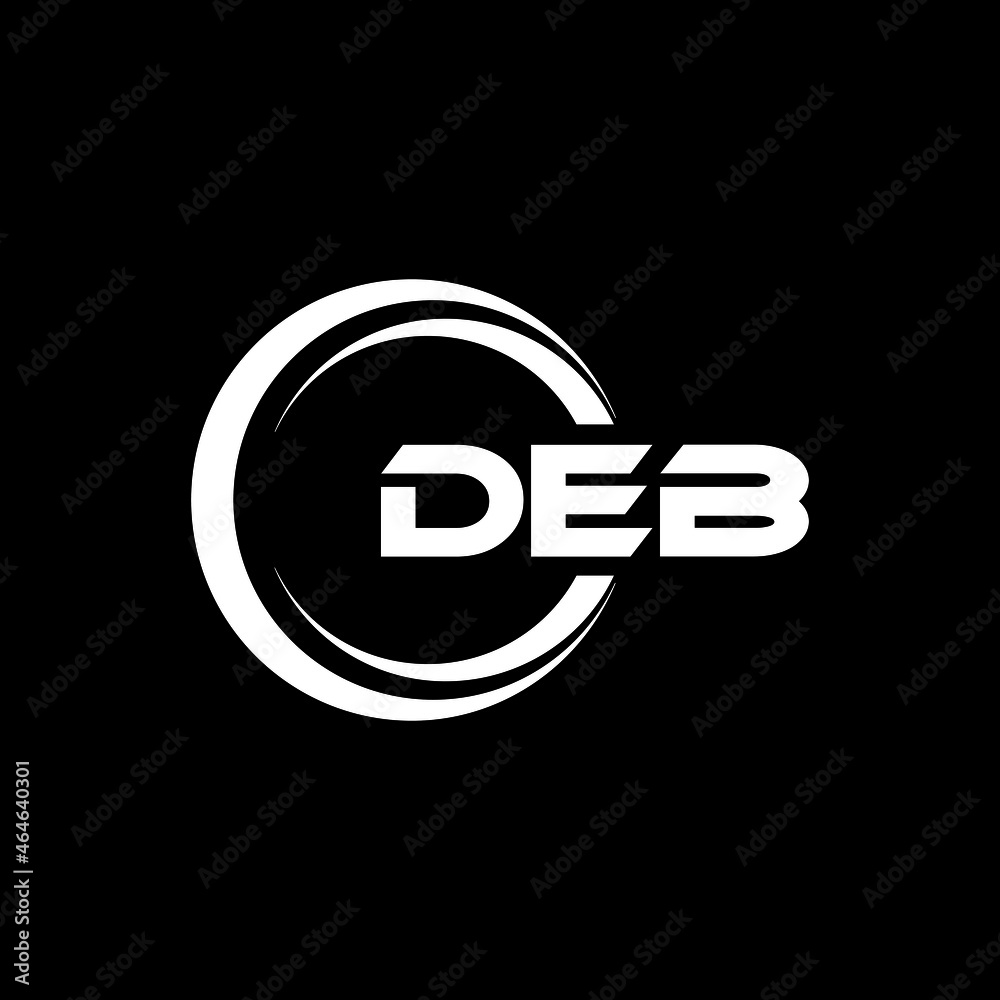 DEB letter logo design with black background in illustrator, vector ...