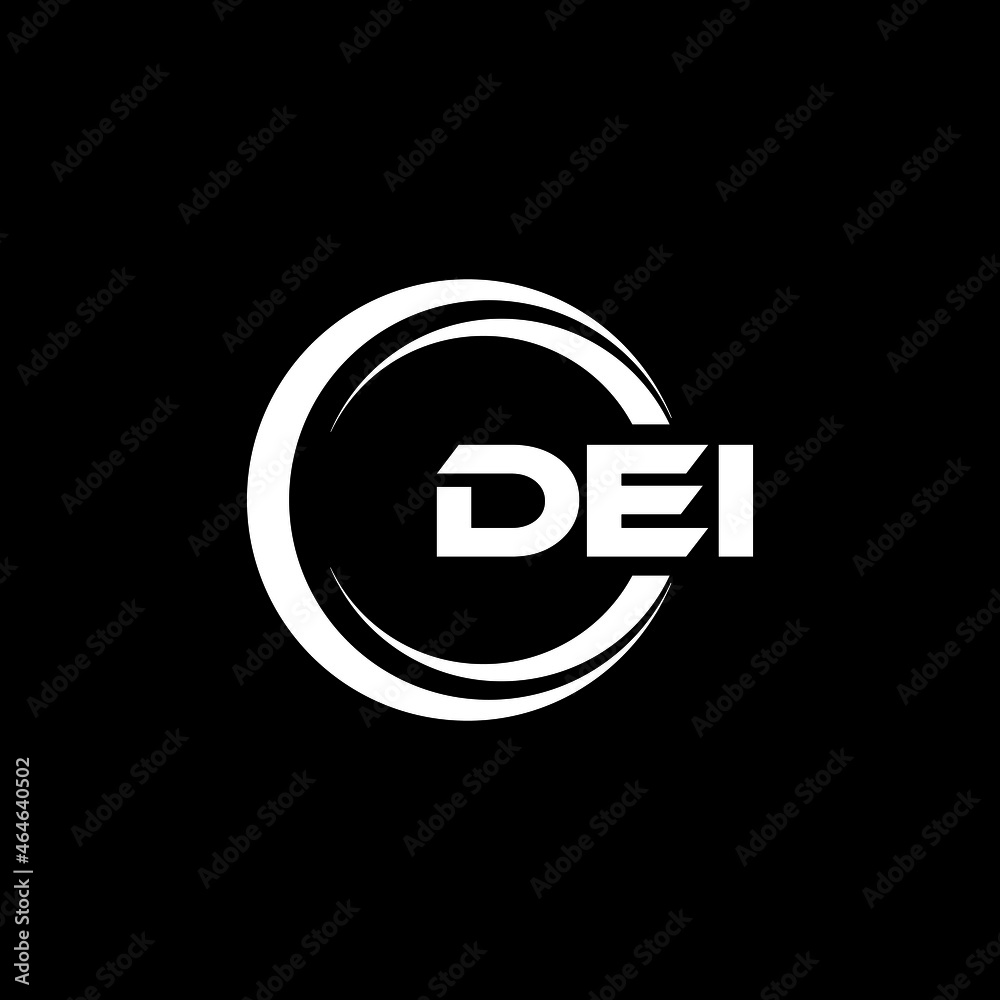 DEI letter logo design with black background in illustrator, vector ...