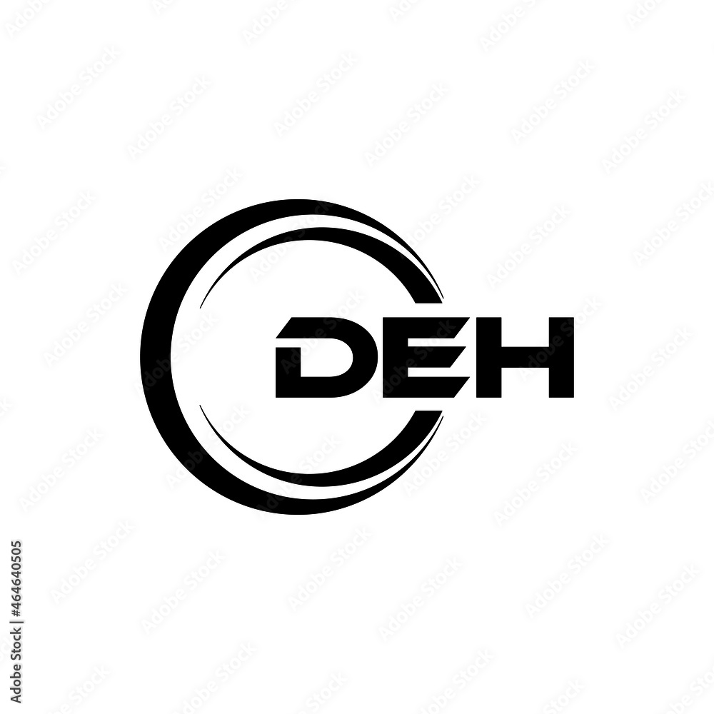 DEH letter logo design with white background in illustrator, vector ...