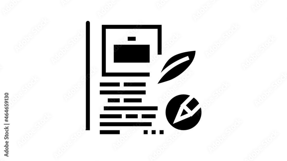 Copywriting Content Strategy glyph icon animation. Online Copywriting ...