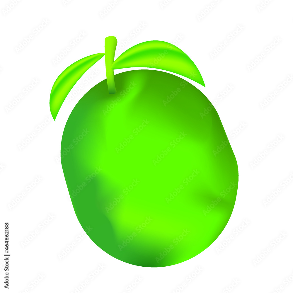 Green mango vector cartoon illustration Stock Vector | Adobe Stock