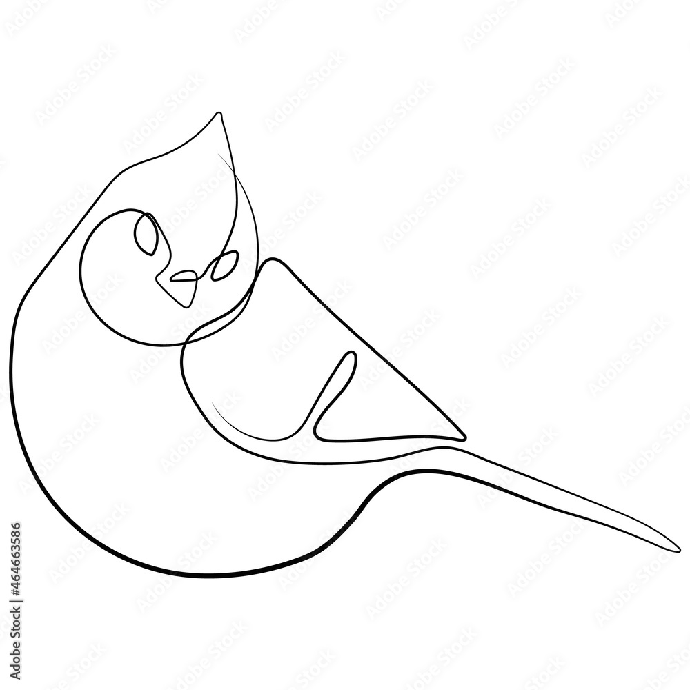 Bird Logo abstract design vector template Linear style. Continuous one ...