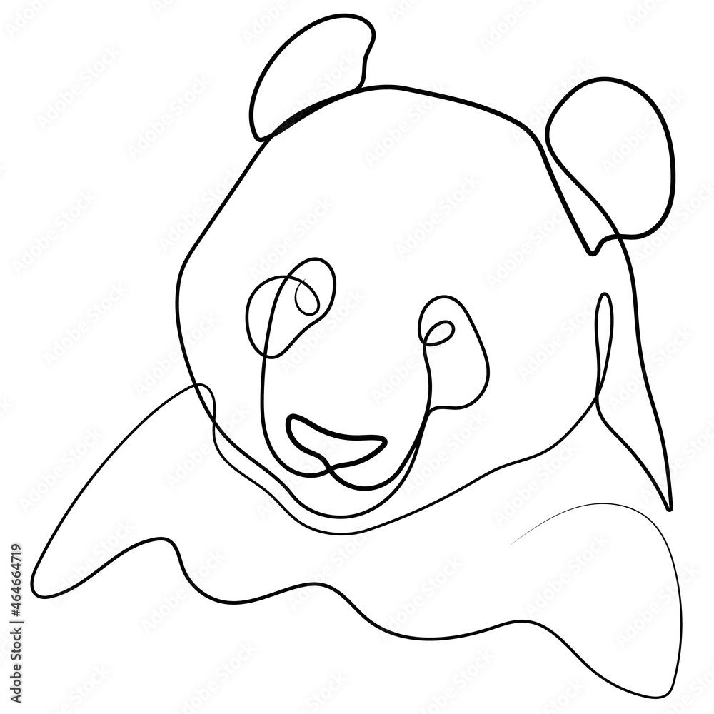 Panda bear logo abstract design vector template in Linear style ...