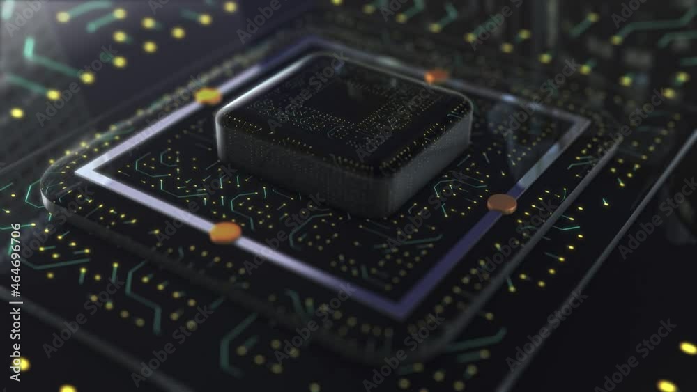 Advanced Technology Concept Visualization: Circuit Board CPU Processor ...