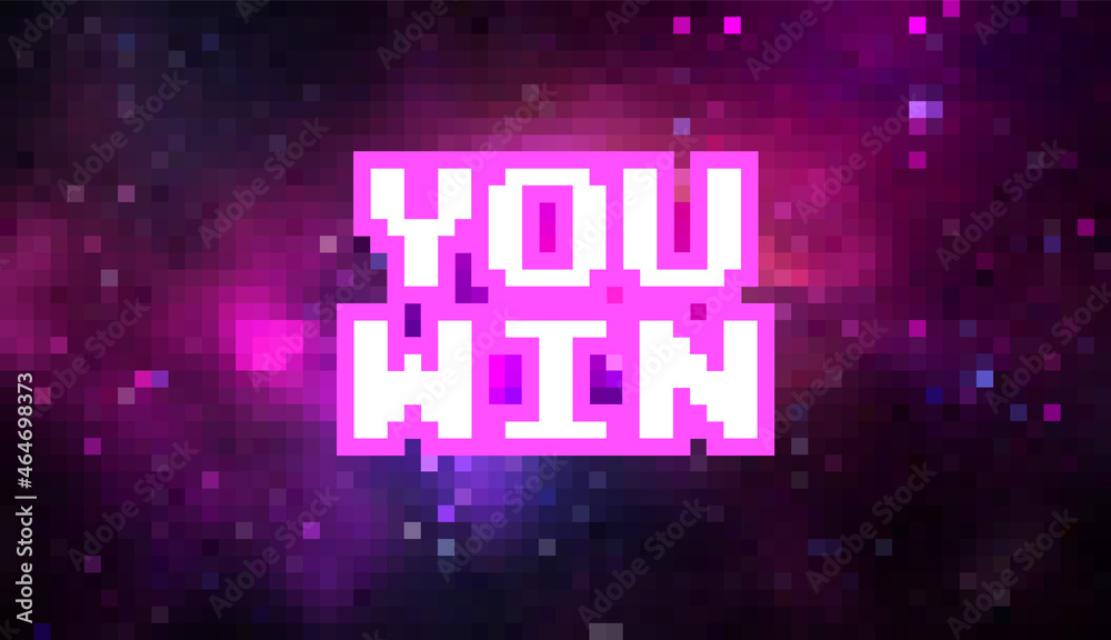 Pixel art space background with message You Win vector de Stock | Adobe ...