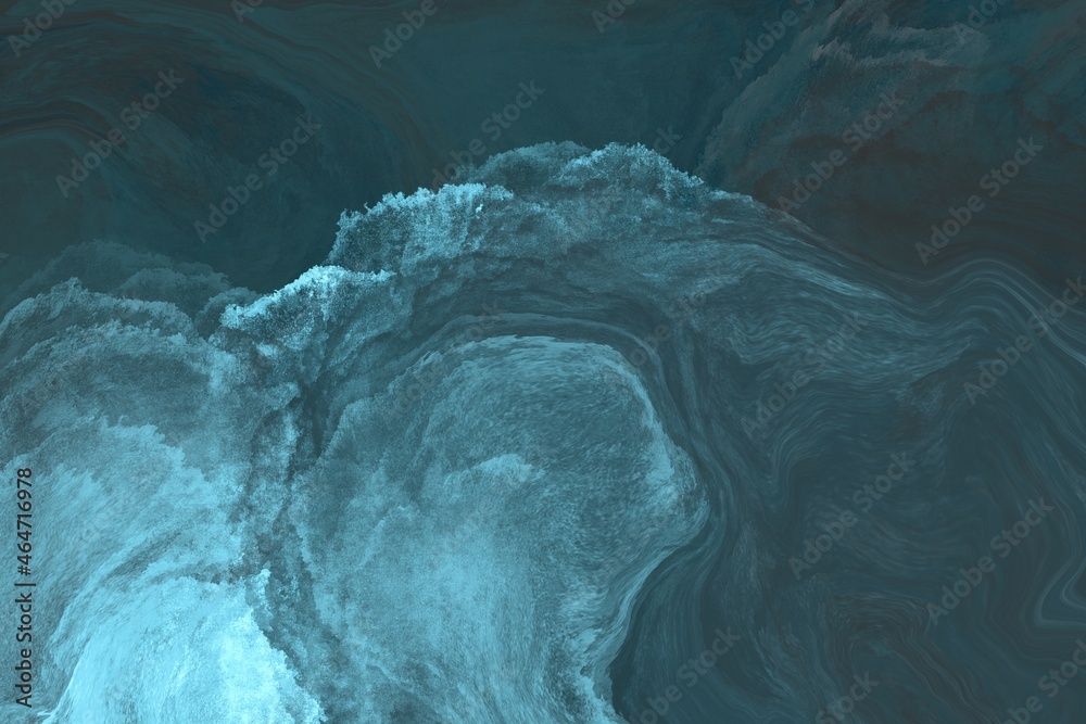 abstract dark blue watercolor background, paint flowing into the water ...