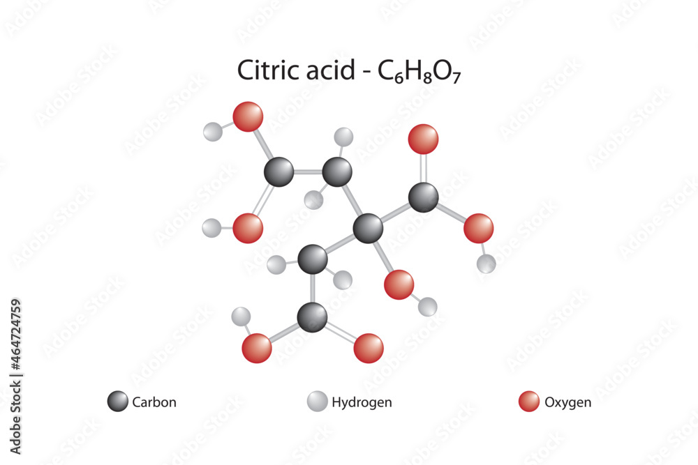 Molecular formula of citric acid. Citric acid, also known as lemon salt ...