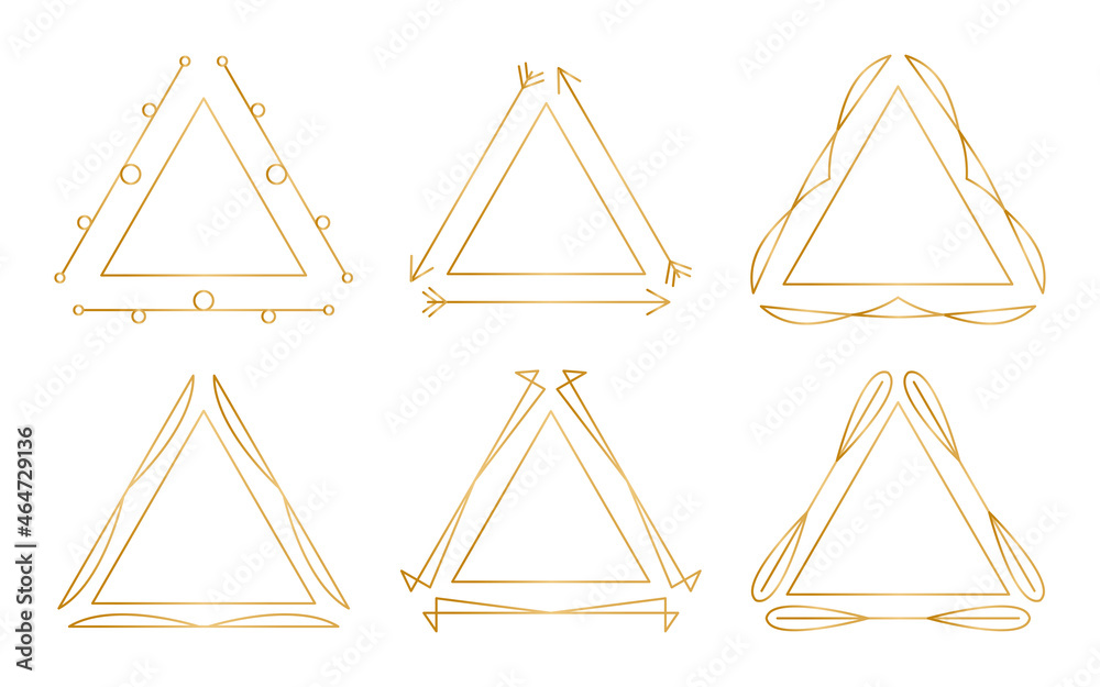 Dividers gold decorative triangle frames retro royal ornamental vintage ...