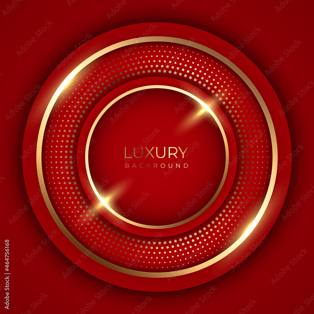 red background ring golden luxury. Vector illustration elegant ...