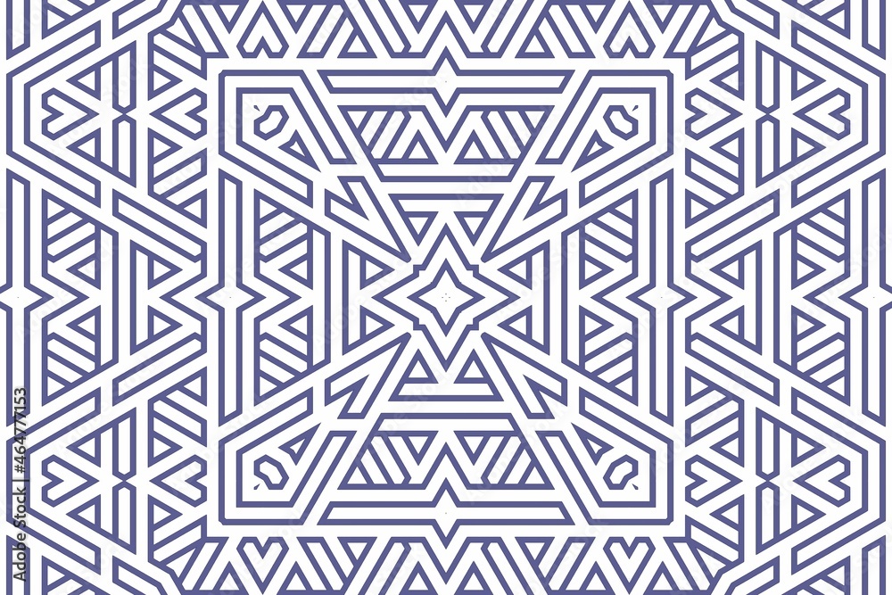 Classic geometric background pattern with blue lines on white ...