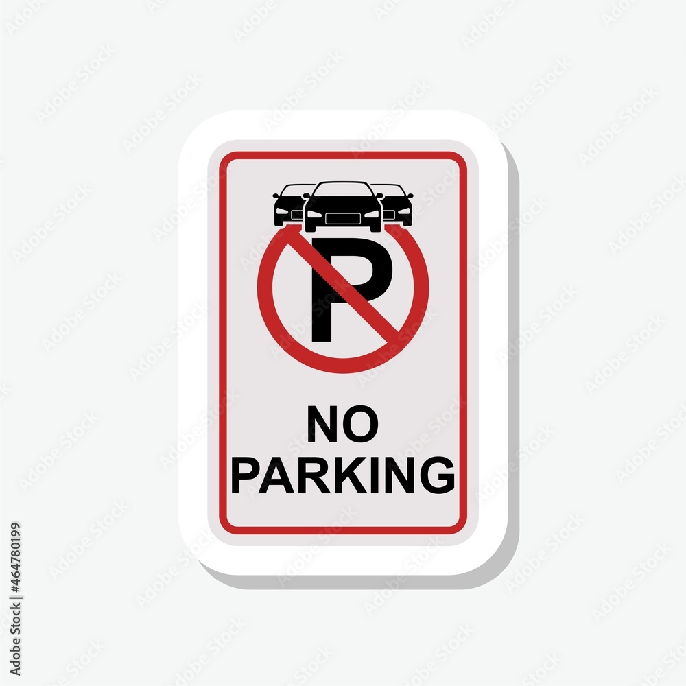 No parking icon. Prohibited parking area warning sign sicker ilustração ...