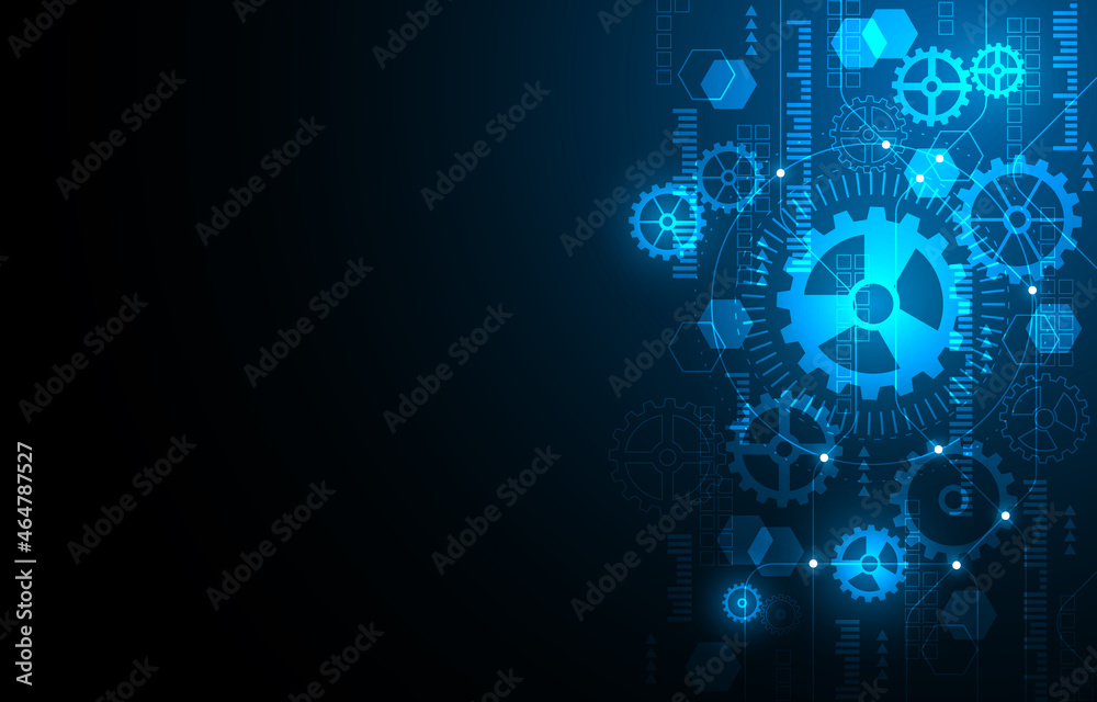Abstract engineering machine background with technology circuit board ...