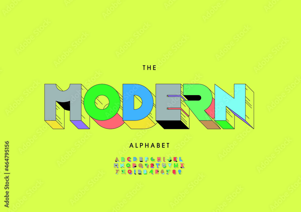 Vector of stylized modern font and alphabet Stock Vector | Adobe Stock
