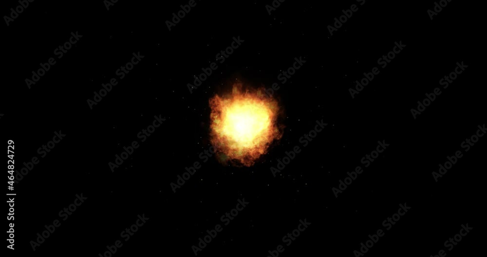 explosion bomb fire, black screen smoke effect, animation 4k, 3d render ...
