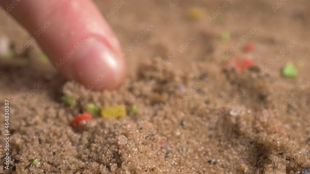 microplastic close up. primary and secondary microplastics. small ...