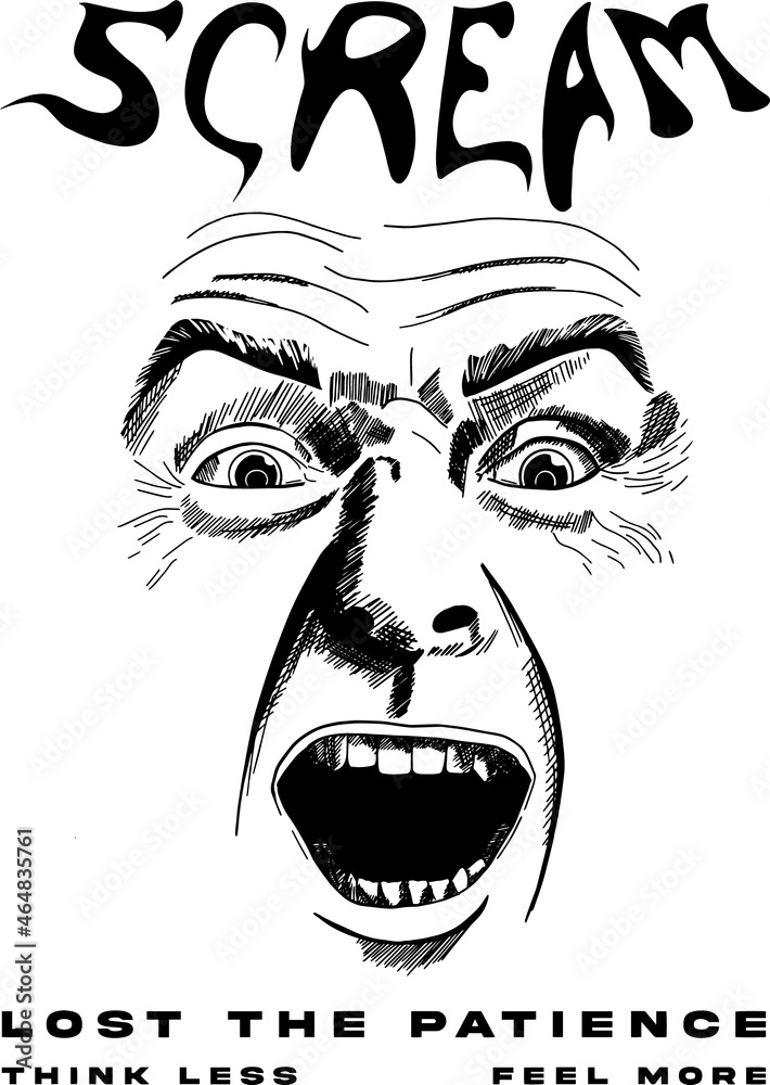 Hand draw face with slogan Vector design for t-shirt graphics, banner ...