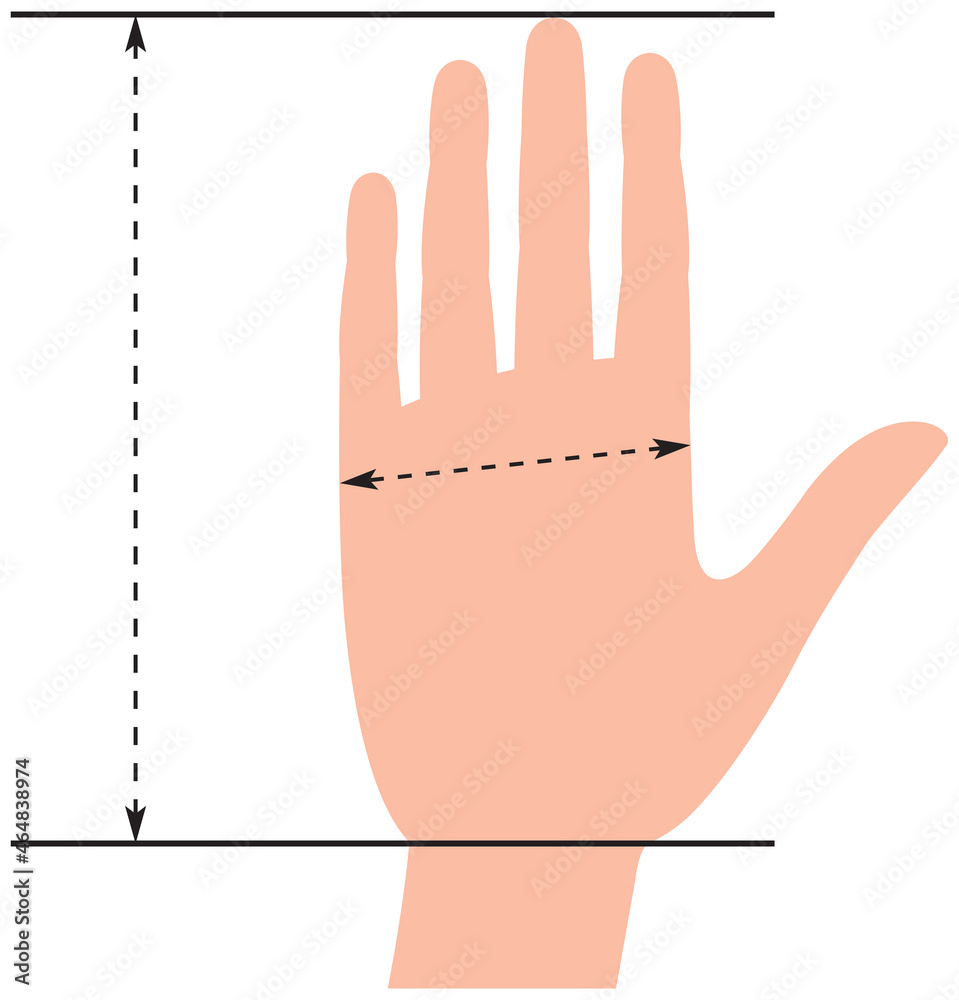 Template for measuring hands. Glove Sizing Charts. Template for ...